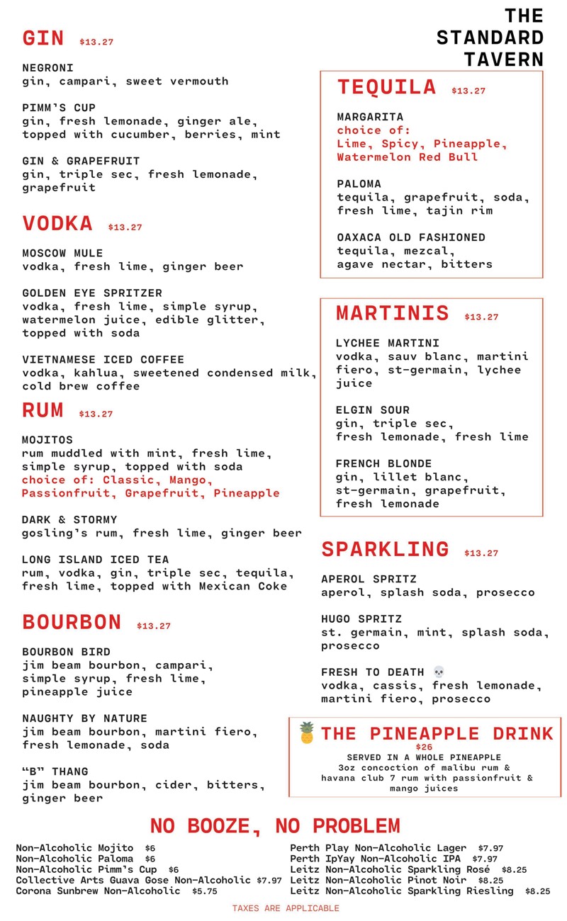 Cocktail List